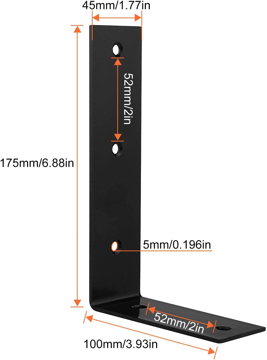 STARVAST 4 Pcs Heavy Duty Shelf Brackets, 175 x 100 x 45mm L Shape ...