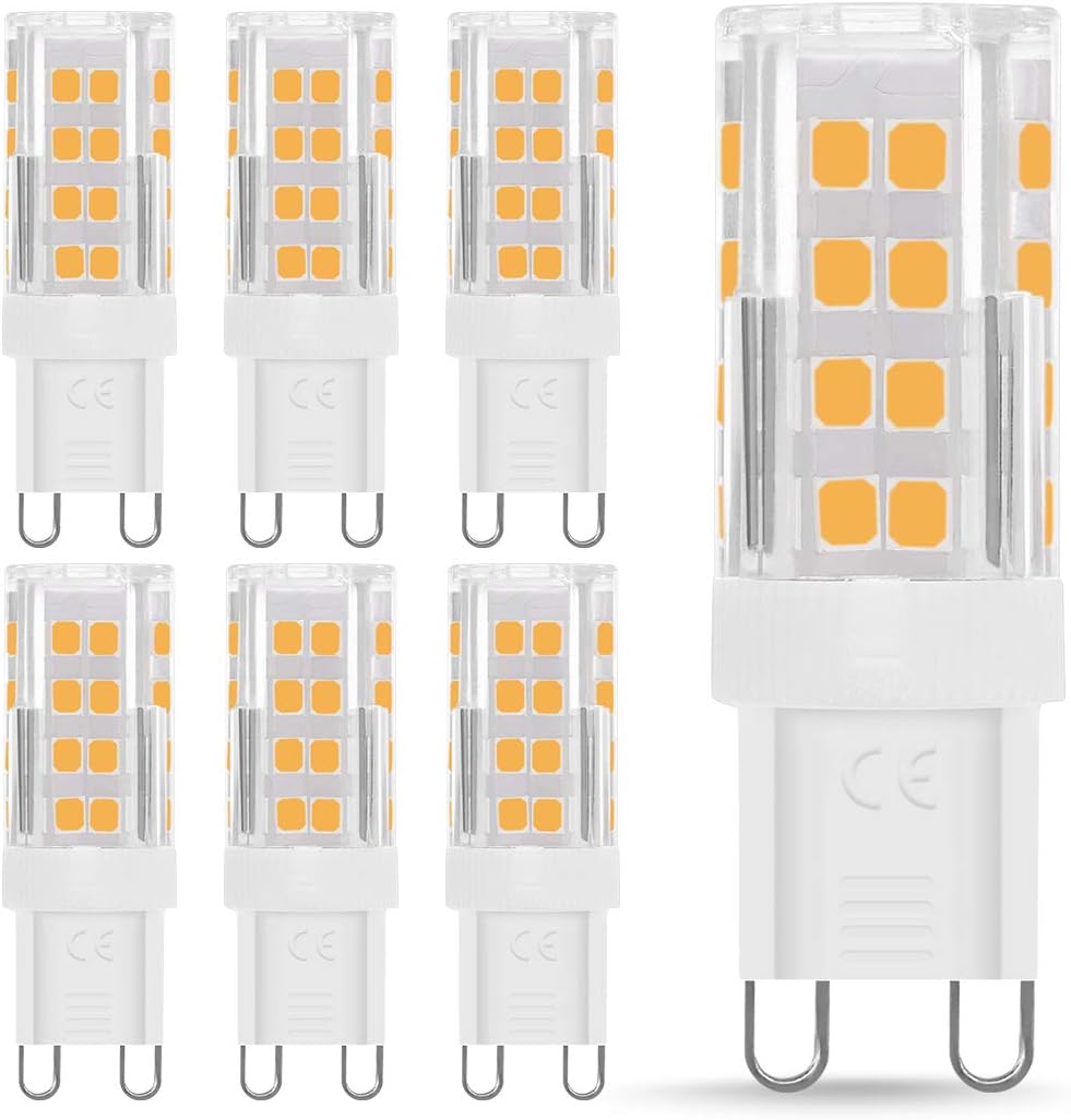 G9 LED Light Bulbs, 40W Halogen Bulbs Equivalent, 5W, 400LM, Warm White ...