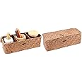 Amazon.com: Lnrueg 2 PCS Woven Basket with Lid Seagrass Tank Toilet ...