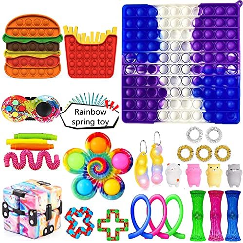Lucakuins Big Fidget Packs Anti-Anxiety Tools, Push Pop Sensory Fidget ...