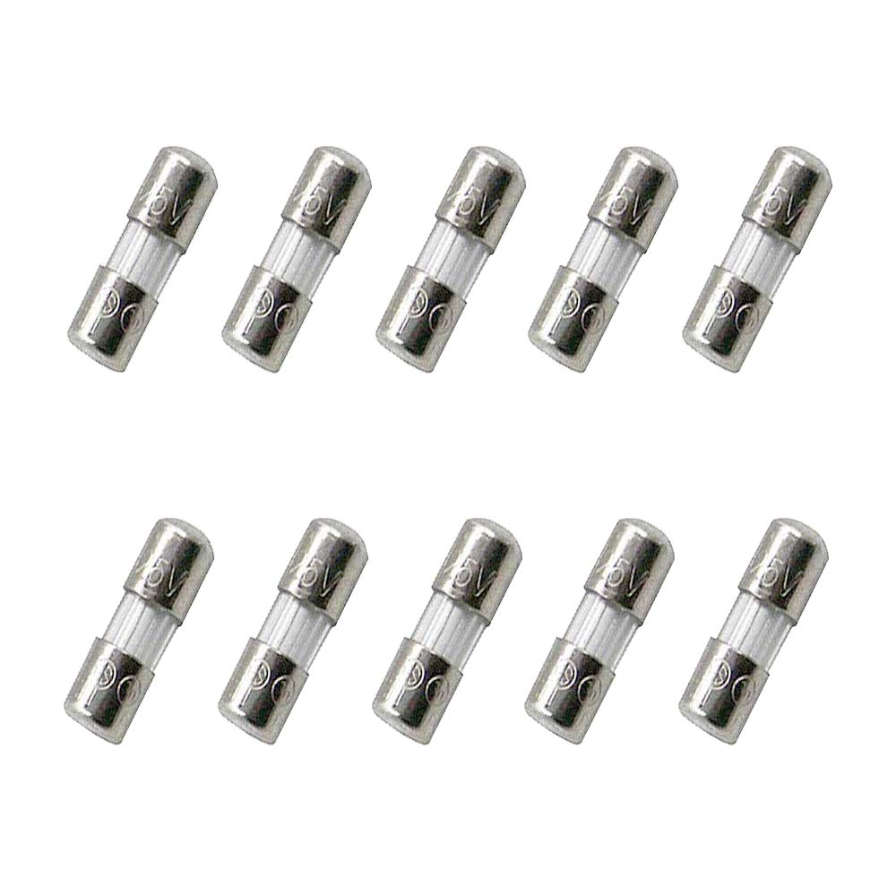 SIXQJZML 10 Pack F5AL Fast-Blow Mini Fuse 5A 5amp 125V Glass Fuses 0.14 ...
