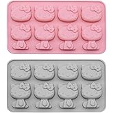 Amazon.com: 16-Cavity Cute Cat Silicone Fondant Cake Mold, 2 Packs ...