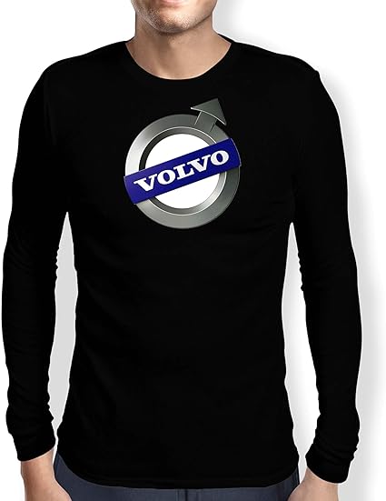 Volvo Logo Men T-Shirt Logo CAR AUTO TEE TOP CAR Auto Black White Long ...