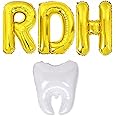 Amazon.com: 2 Pack 32 Inch RDH Letter & 16 Inch Tooth Shaped Balloons ...