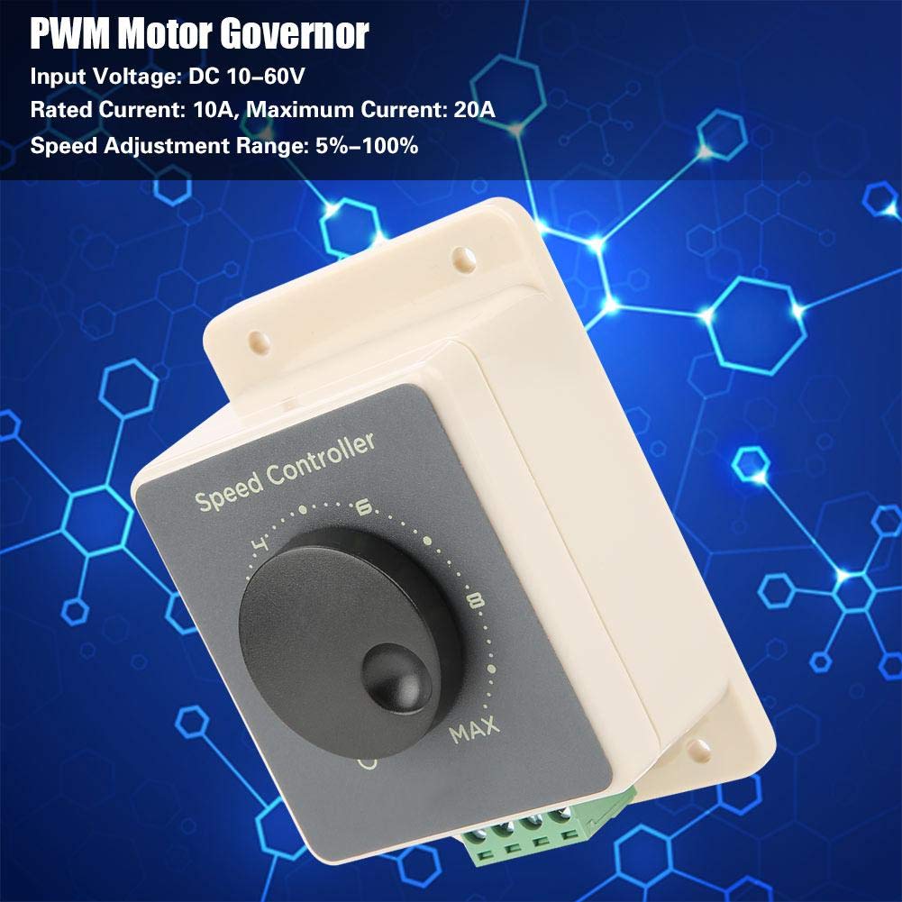 12V/24V/36V/48V 20A High Power Motor Speed Control Switch, PWM DC Motor Governor Motor Speed ...