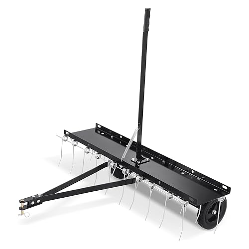 VEVOR Tow Behind Dethatcher, 40" Tow Dethatcher with 20 Spring Steel ...