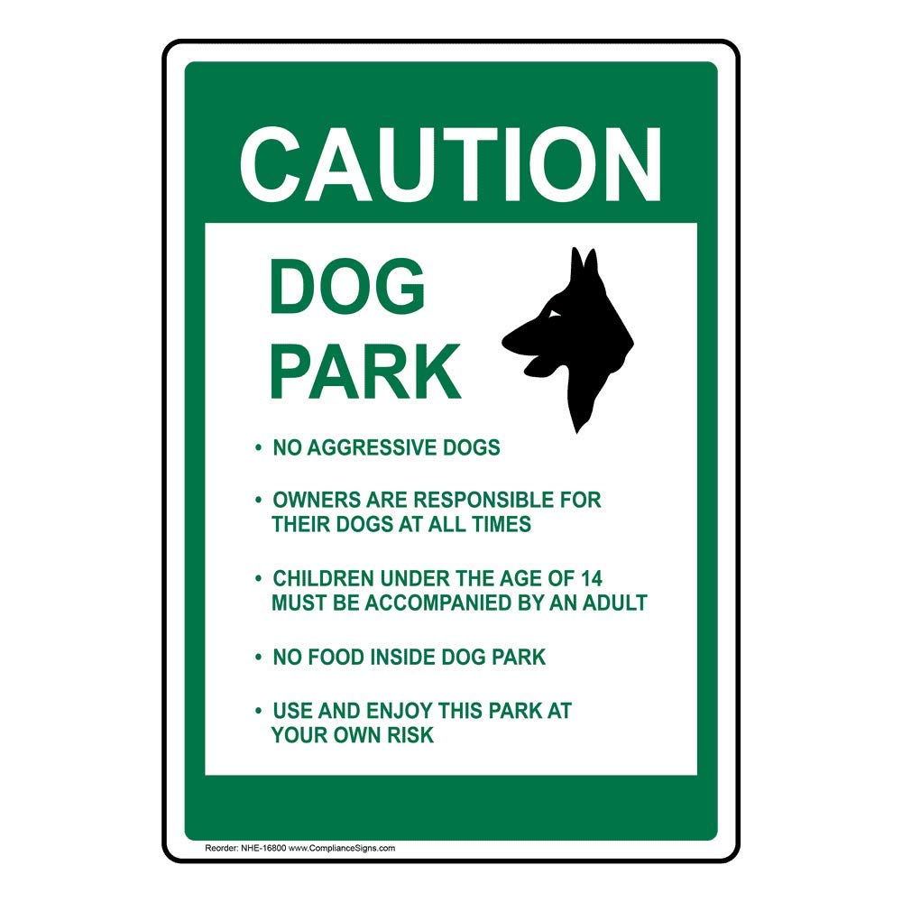 Dog Park Rules with Symbol Sign, 14x10 in. Aluminum for Pets/Pet Waste ...