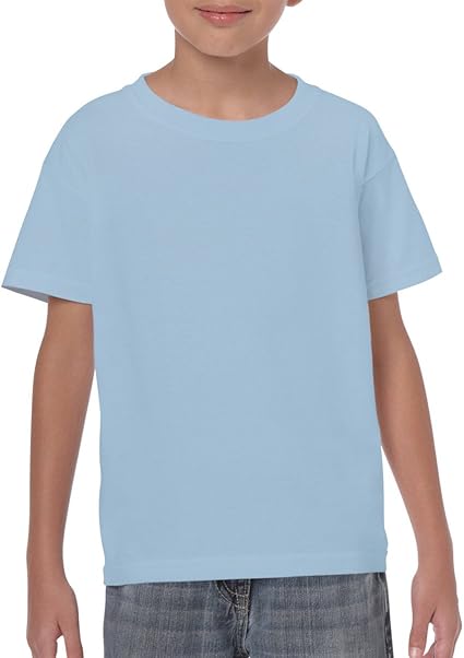 Light Blue Boys Girls Childrens Kids Unisex Plain T-Shirt Tee Shirt 100 ...