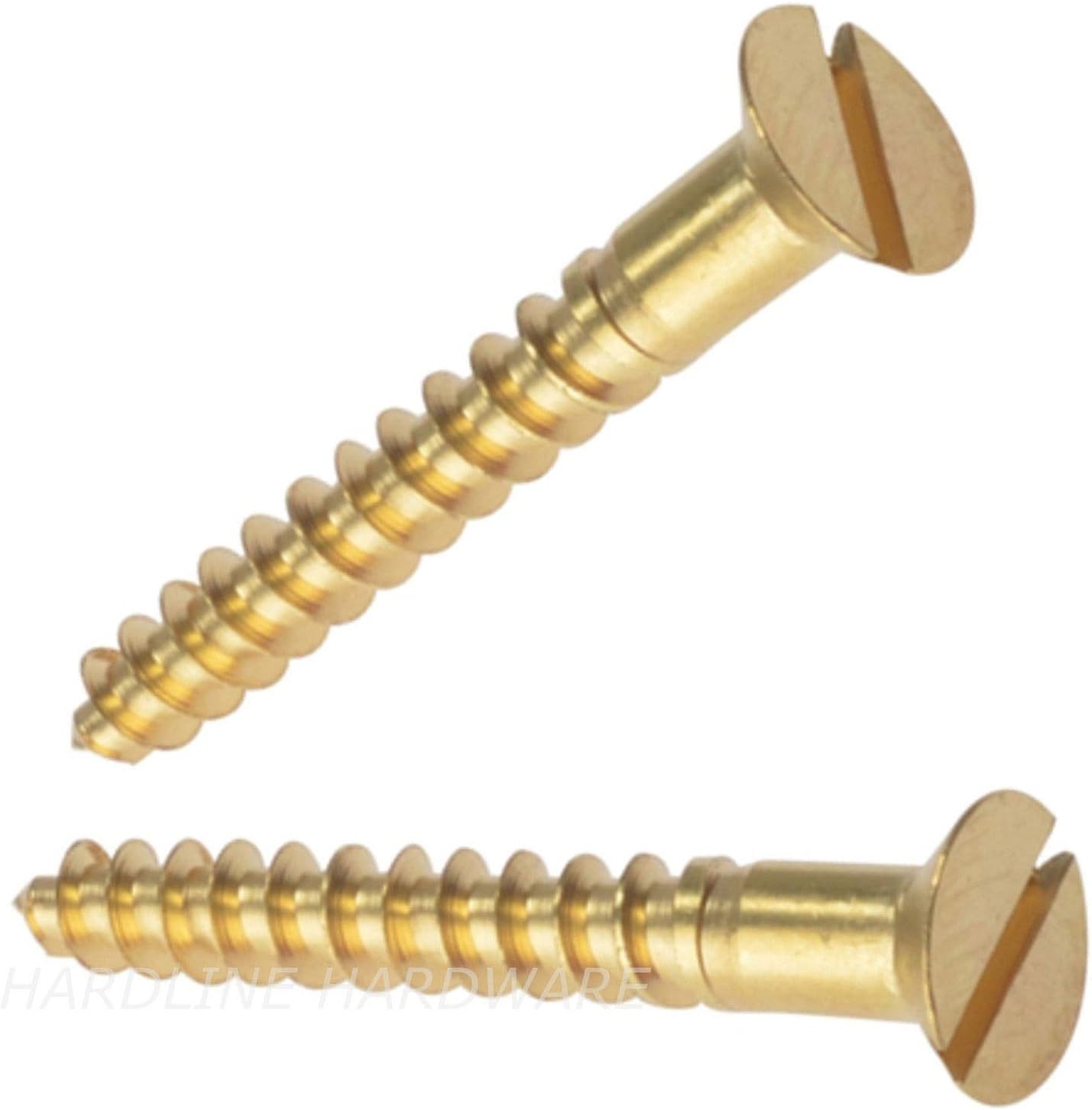 Solid Brass Slotted Countersunk Woodscrew ~ All Gauges & Sizes inc. 2,4 ...
