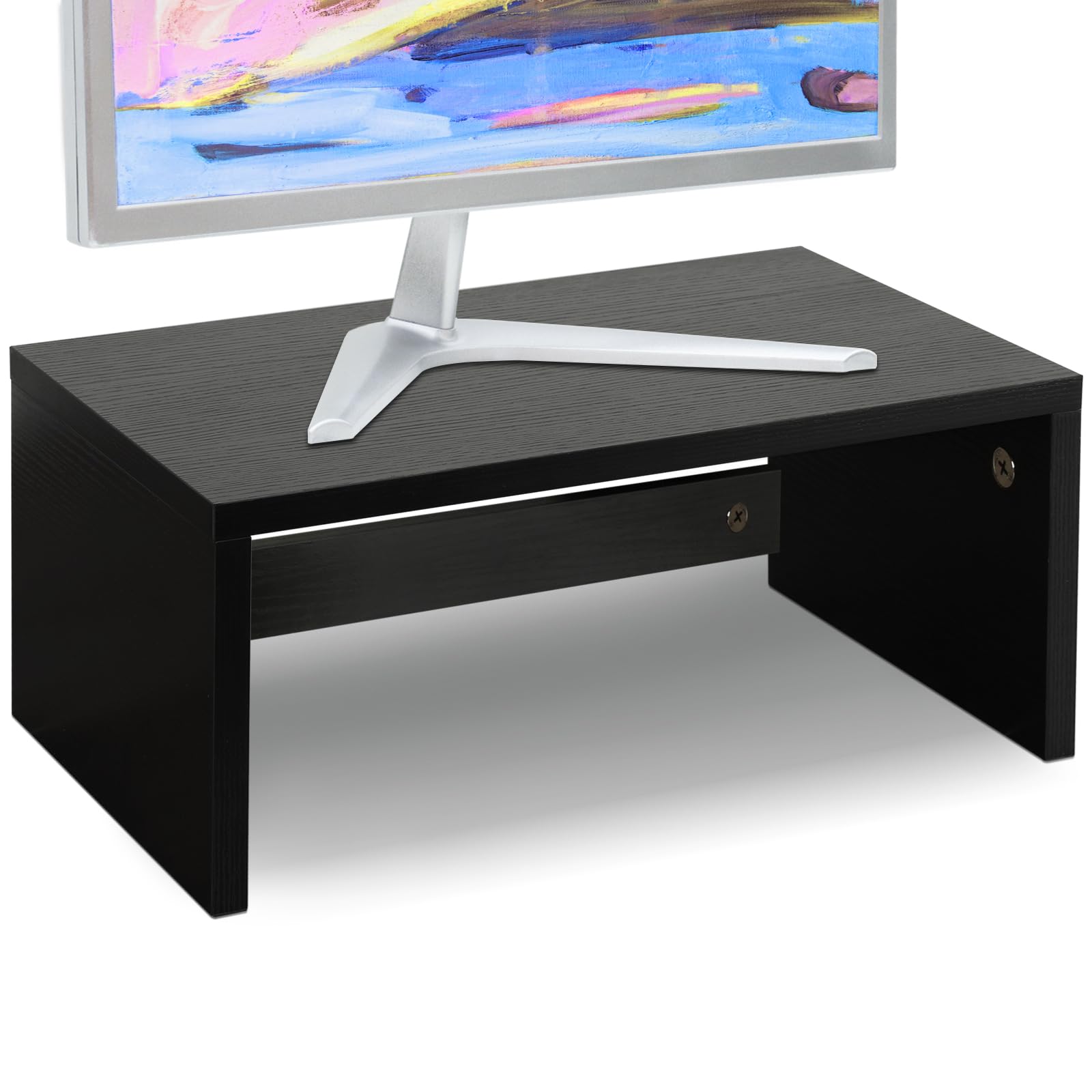 TEAMIX 14.2 inch Monitor Stand Riser, Wood Monitor Riser with Storage ...