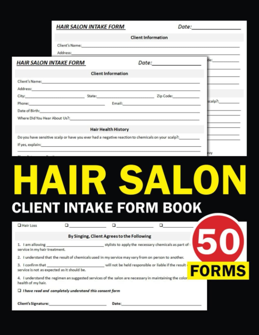 Mua Hair Salon Client Intake Form Book: Hair Stylist Client Intake ...