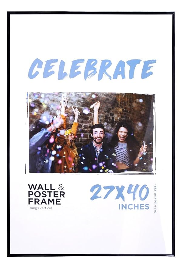 Amazon.com: 27x40 Movie Poster Frame Black Plastic Edges Basic Everday ...