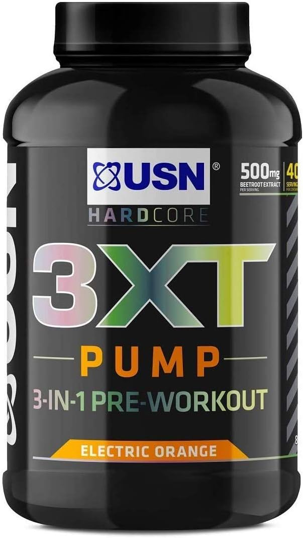 USN 3XT Pump Orange 840 g: Pre Workout Supplement Energy Drink With ...