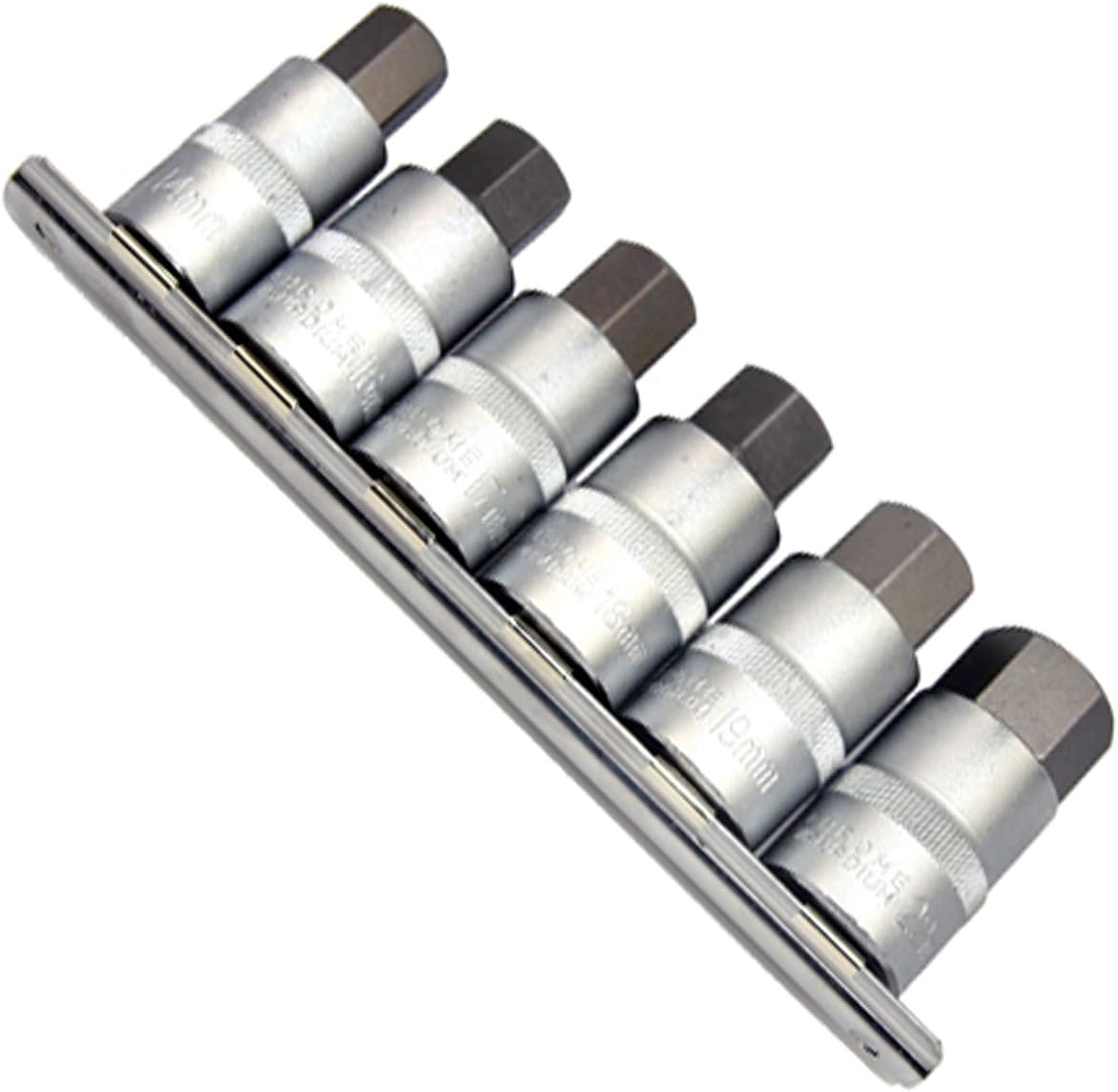 '6 x Extra Short Impact Socket Set/Screwdriver Insert 14-22 mm Allen ...