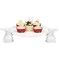 Amazon.com: MyGift Decorative White Ceramic Cake Stand with Rabbit ...