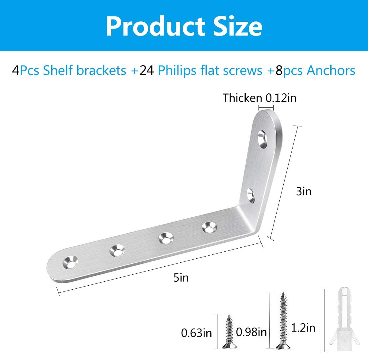LMYJ Shelf Brackets Heavy Duty L Shaped Corner Brace Set Corner Bracket ...