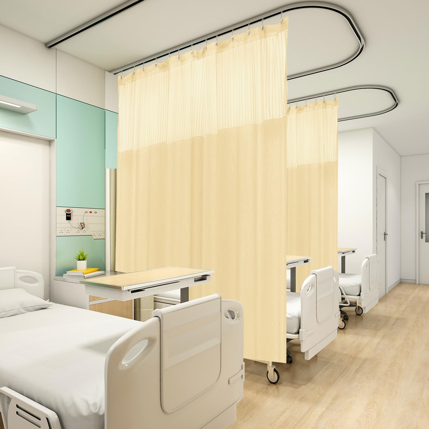 TCUSSIF Flame Retardant Hospital Room Divider with Grommet, Cubicle ...