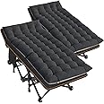 Amazon.com: DoCred Oversized XXL Folding Camping Cot with Mattress, 2 Pack Heavy Duty Sleeping ...