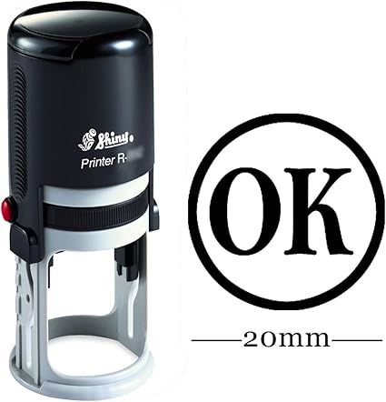 Amazon.com : OK Round Self Inking Rubber Stamp Custom Shiny 20 mm Mini ...