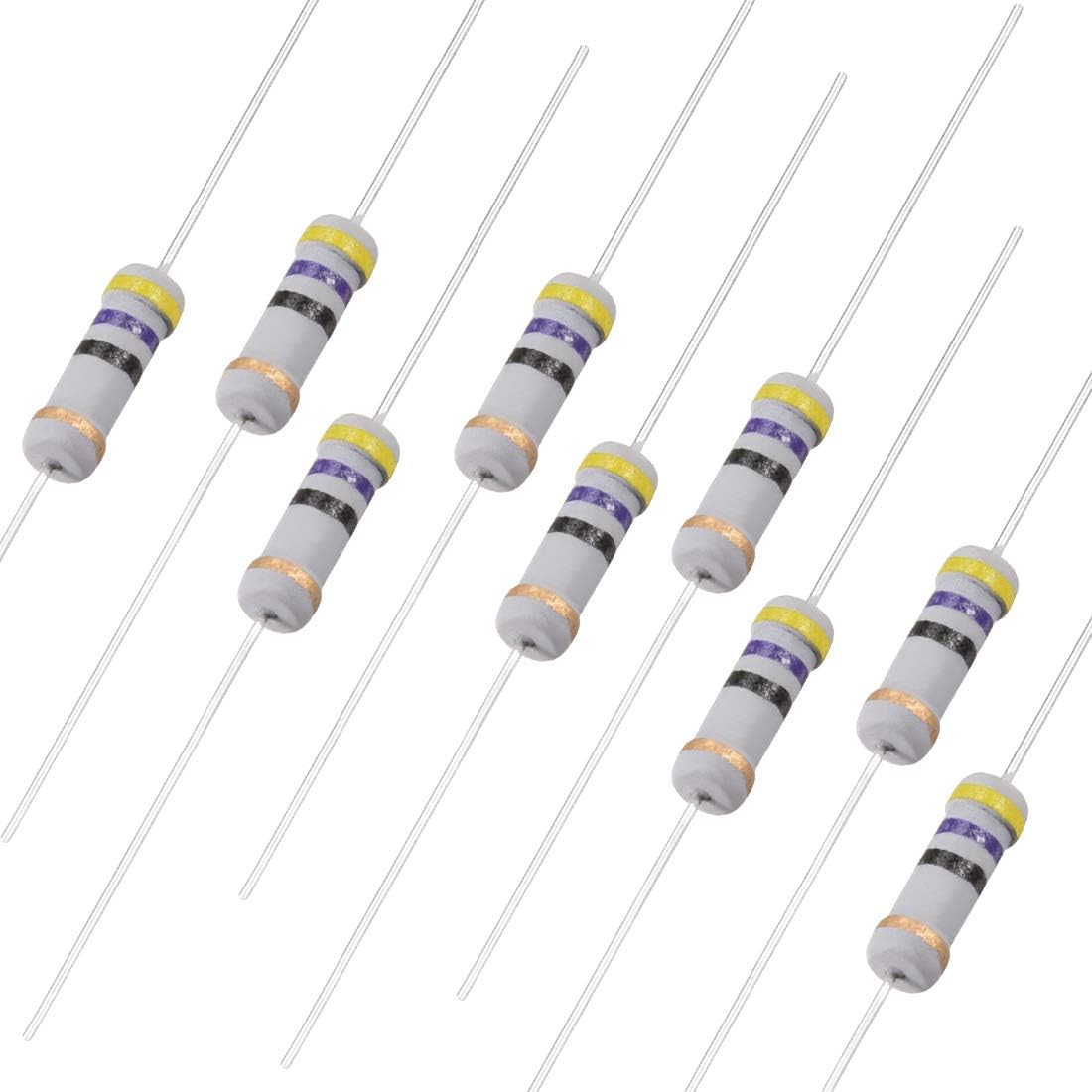 sourcing map 100Pcs 47 Ohm Resistor, 1W 5% Tolerance Carbon Film ...