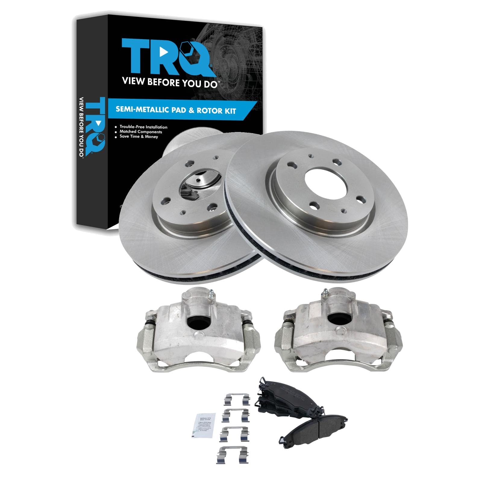 TRQ Front Brake Pad & Rotor Kit Semi-Metallic Compatible with 2008-2011 Ford Focus for sale ...