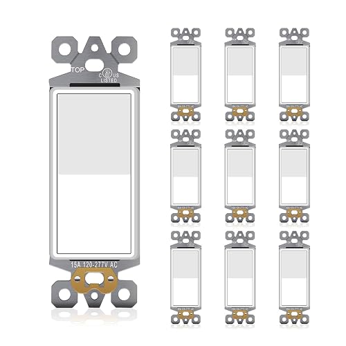 10-Pack 3 Way Decorator Paddle Rocker Light Switch, Electrical Decora ...