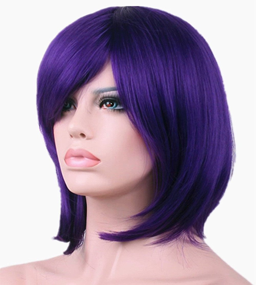 Mua Purple Wigs for Women Mardi Gras Wig 12" Short Purple Bob Wigs With ...