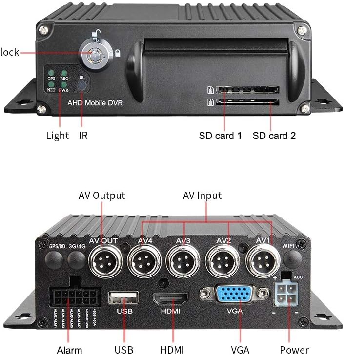 MDVR Kit 4 Channel 1080P Mobile Vehicle Car DVR Recorder G-Sensor with ...