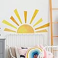 Amazon.com: 53x29.9 Inch Boho Half Sun Wall Decals Watercolor Sun ...