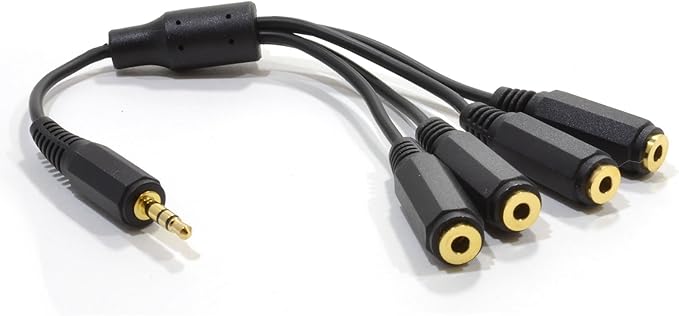 kenable 4 Way Jack Splitter 3.5mm Stereo Jack Plug to: Amazon.co.uk ...