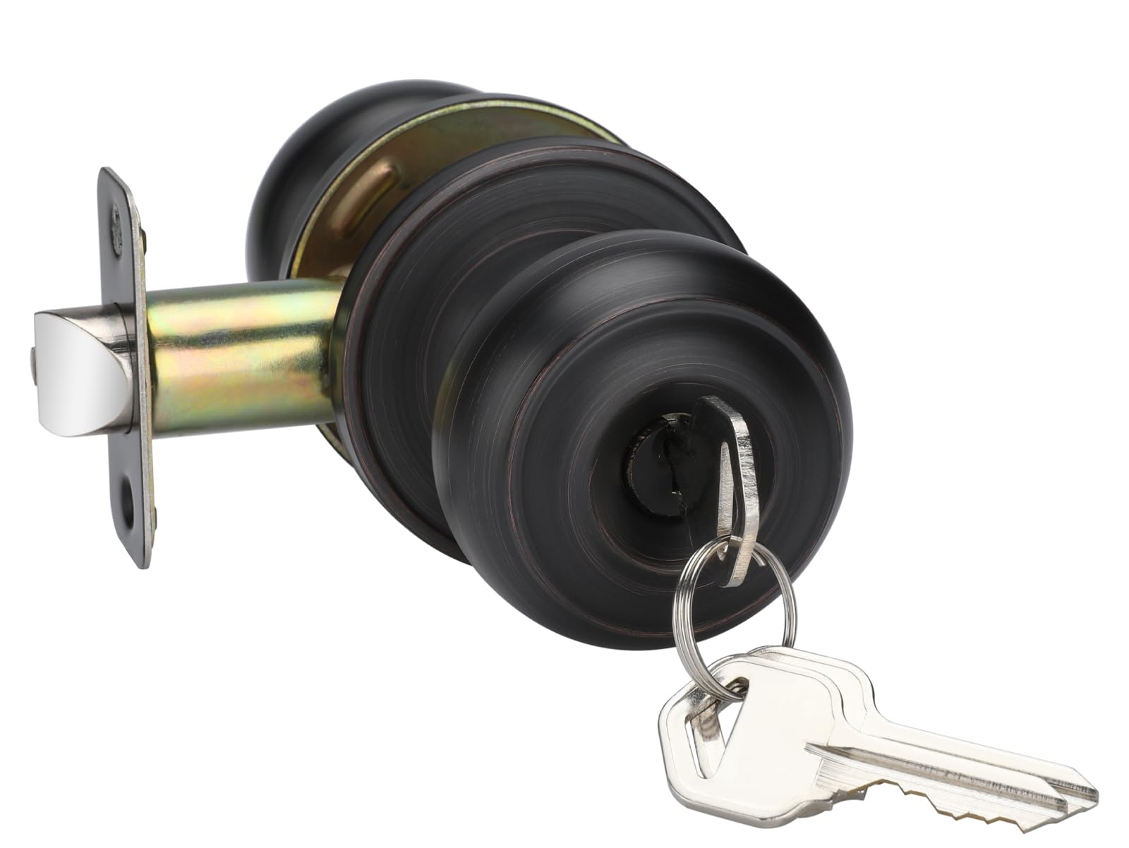 Goldenwarm Bronze Entry Door Knob with Lock and Key, Oil-Rubbed Bronze ...