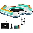 Amazon.com : Goplus Inflatable Floating Dock, 8.7FT x 8.7FT Inflatable ...