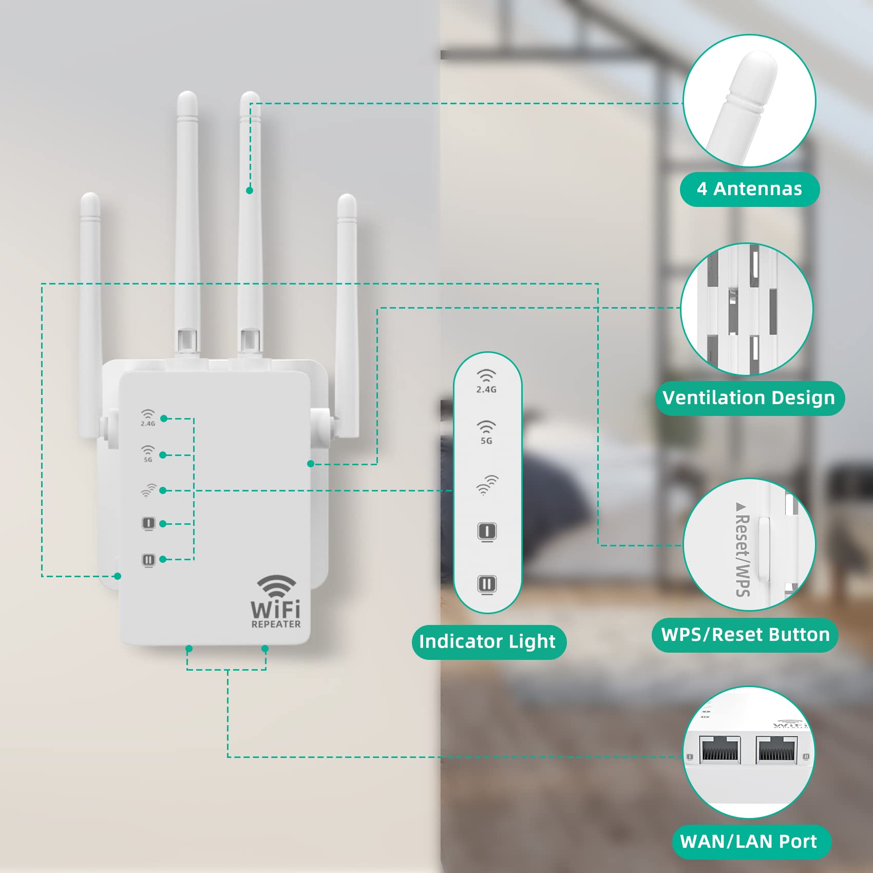 Mua 2023 WiFi Extender，5G Dual Band 1200Mbps Fastest WiFi Long Range ...