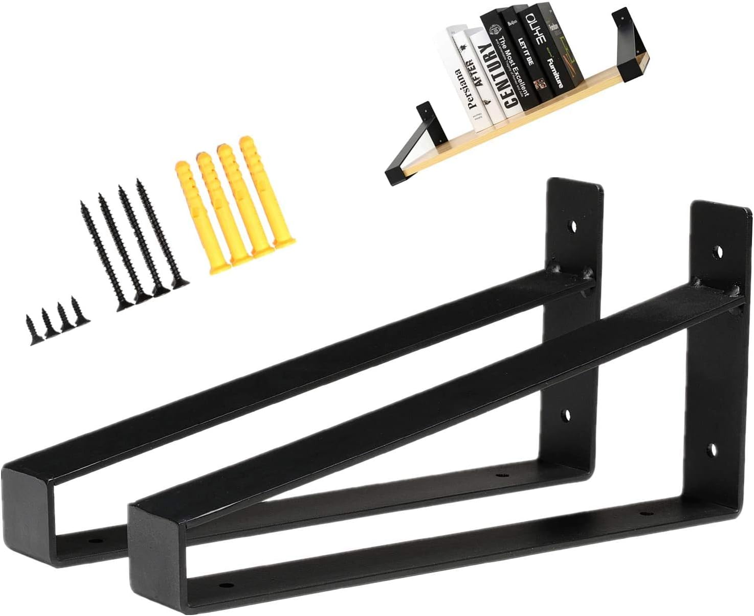 Heavy-Duty Shelf Brackets – 30 cm Floating Wall Shelf Decor Brace with ...