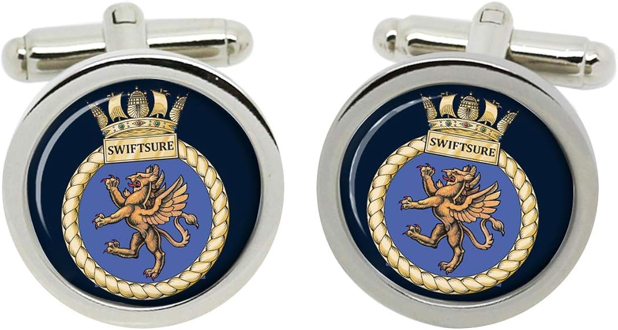 HMS Swiftsure, Royal Navy Cufflinks in Box: Amazon.co.uk: Jewellery