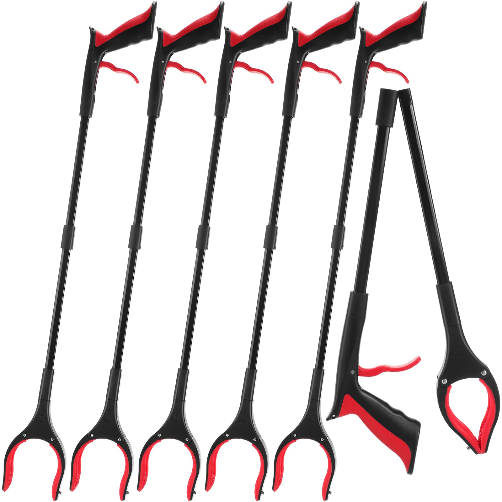 6 Pack Trash Grabber Reacher Tool for Elderly, 32" Foldable Trash ...