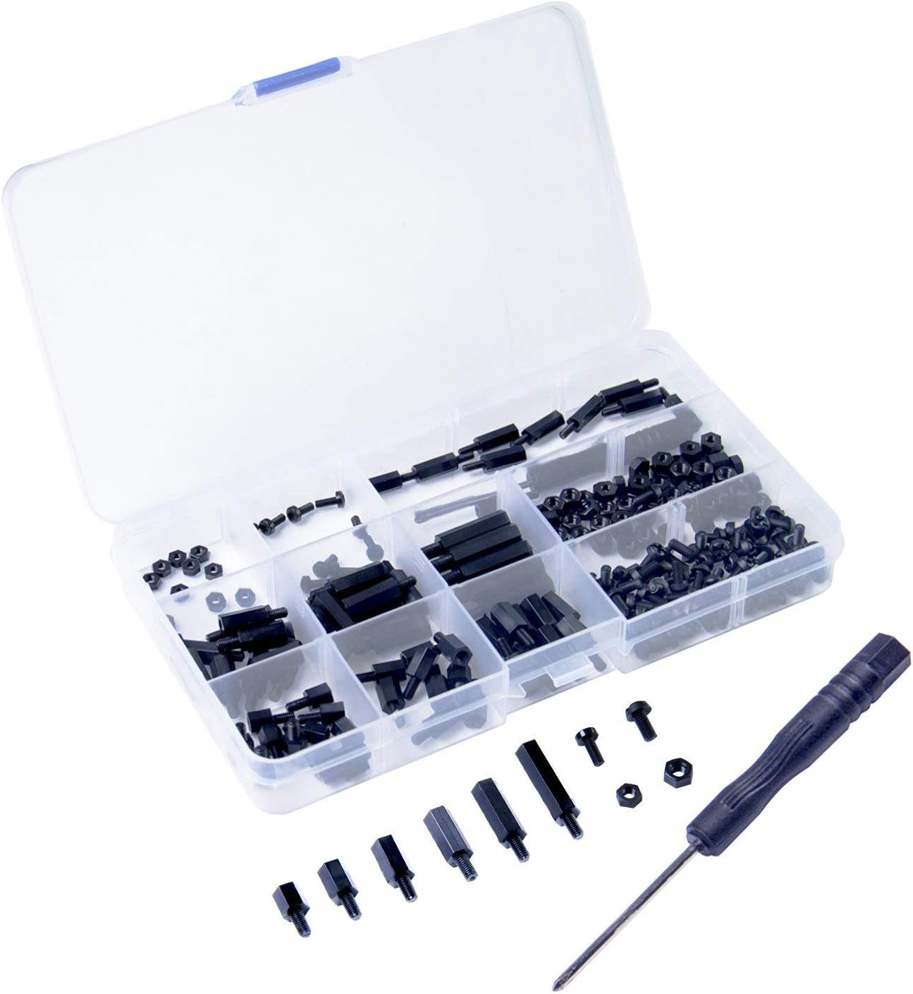 SunFounder 210PCS M3 M2.5 Nylon Screws Nut Standoffs Spacers for DIY ...