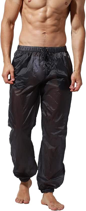 Amazon.com: DESMIIT Mens Translucent Quick-Dry Sport Beach Pants (X ...