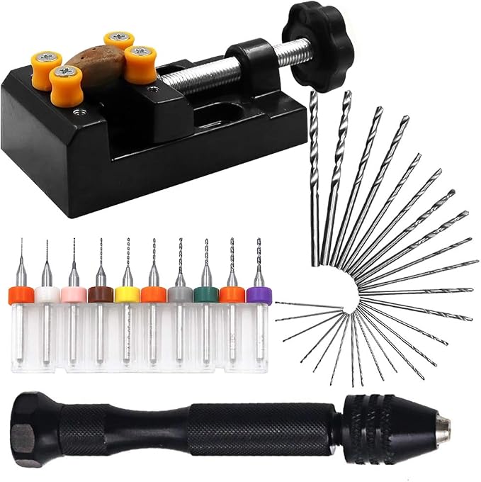37-teiliges Handbohrer-Set, Nadelschraubstock Handbohrer mit Mini ...