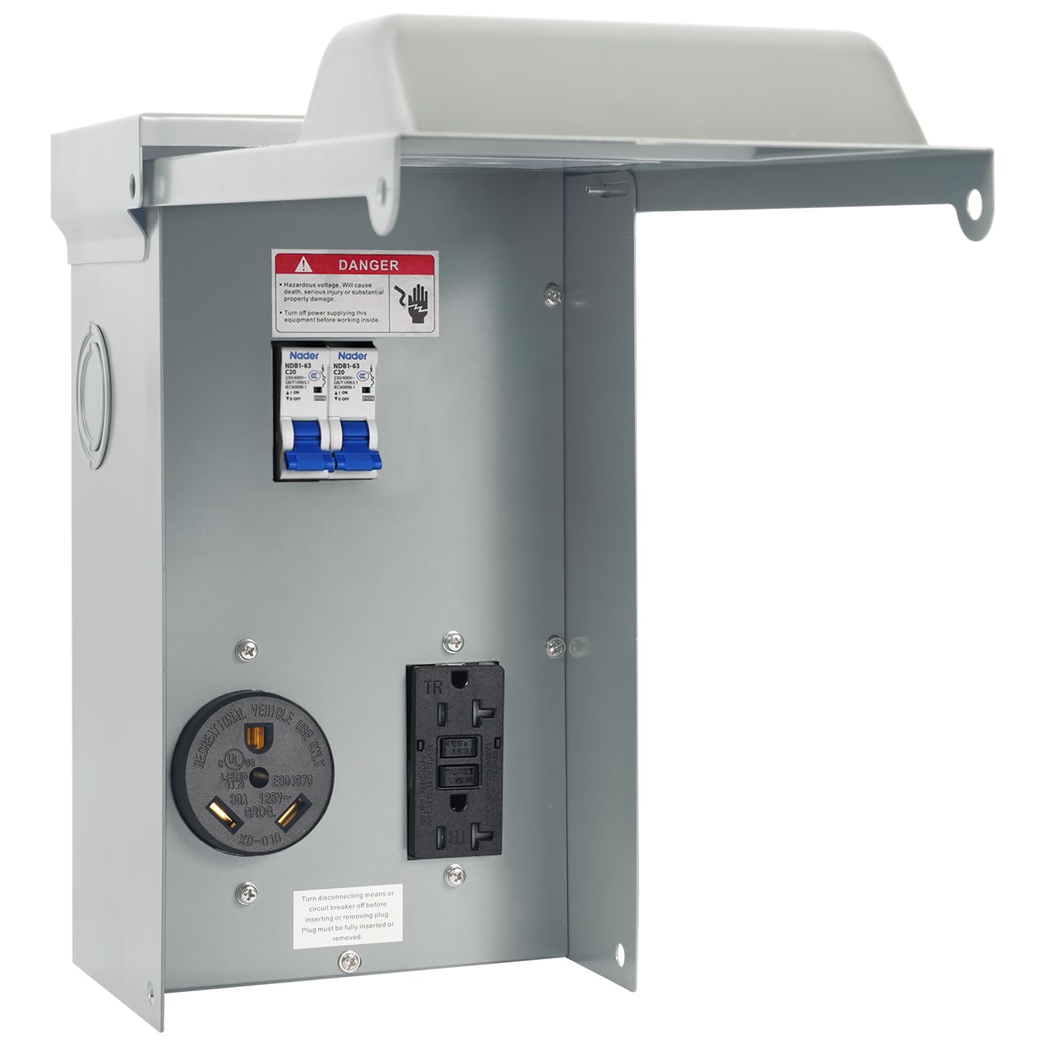 Kinchoix 30 20 Amp Temporary Power Outlet Panel RV Receptacle ...