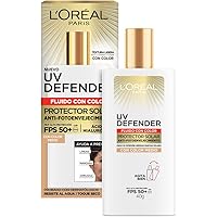 L'Oréal Paris Protector Solar Diario Anti-Brillo FPS50+ UV Defender Tono Medio, 40ml + L'Oréal ...