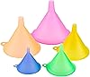 iSnuff Kitchen Funnel Set with 5 Sizes, Small to Large Plastic Cooking ...