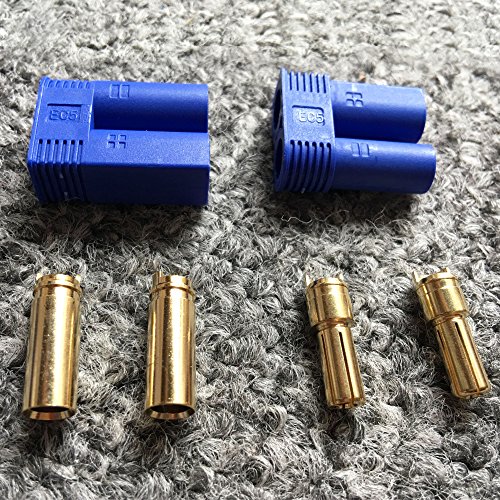 10 Pairs EC5 Bullet Banana Plug Connector Female Male 5mm Bullet Gold Connector for RC ESC LIPO ...