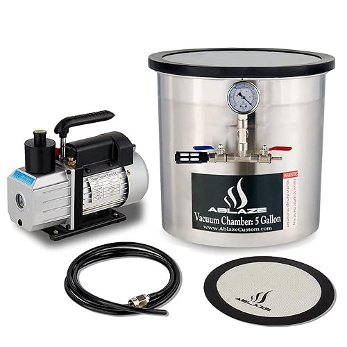 Ablaze 3 Gallon Gal Tempered Glass Lid Vacuum Degassing Purge Chamber ...