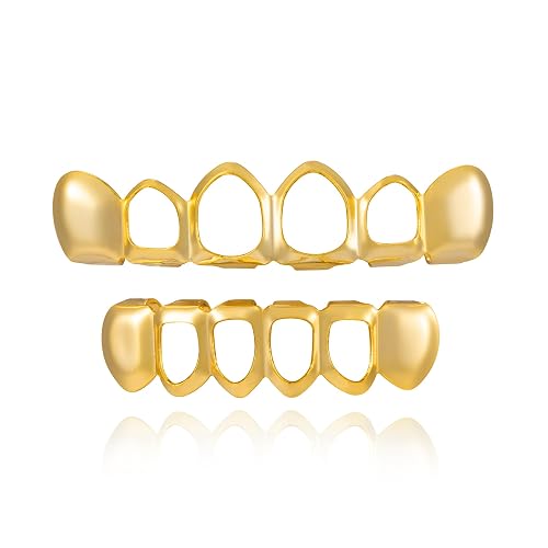 Txdvbls Grillz Teeth Men Gold Grills for Your Teeth Hollow Fangs 14K ...