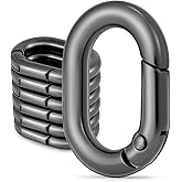 Amazon.com: 10Pcs Metal Spring Oval Rings Round Carabiner Key Ring Clip ...