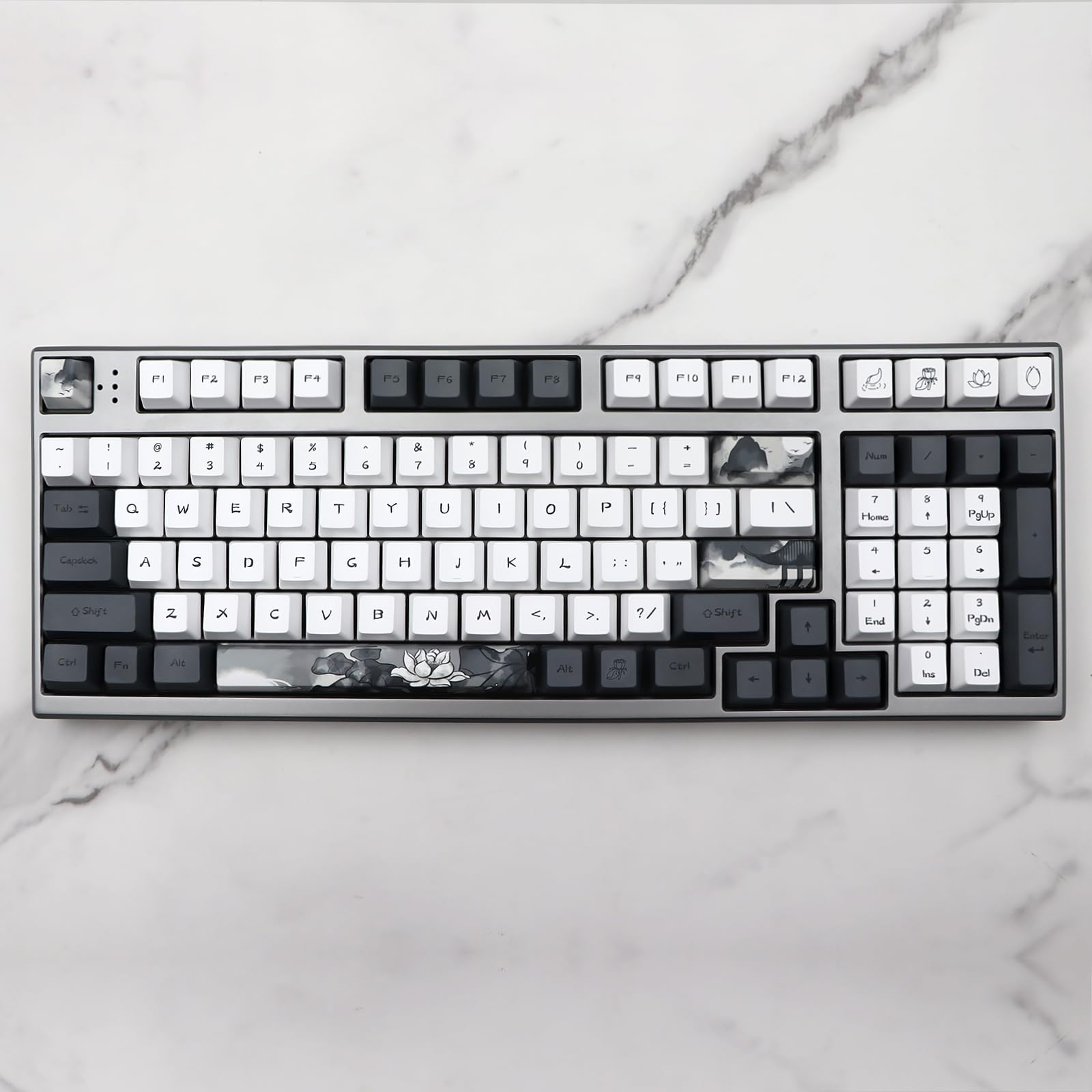 Mua JSJT Ink Lotus Keycaps 140 Keys OEM Profile Keycaps PBT Dye ...