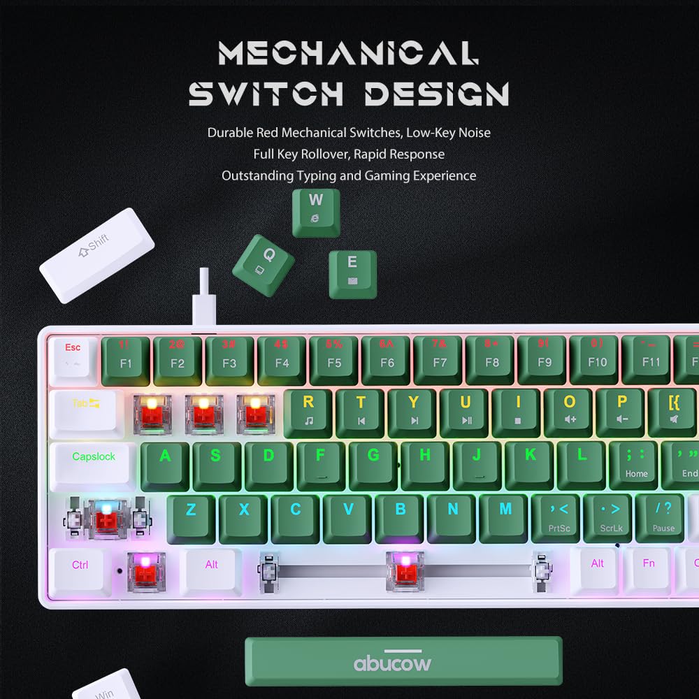 Mua abucow 68-Key Mechanical Keyboard with Colorful Backlight 60% ...