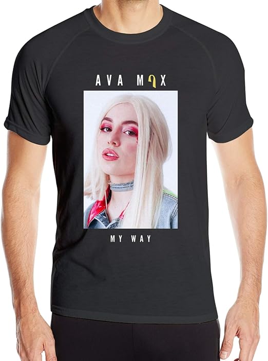 Ava Max (2) Men's Graphic Cotton Short Sleeve T-Shirt Black: Amazon.co ...