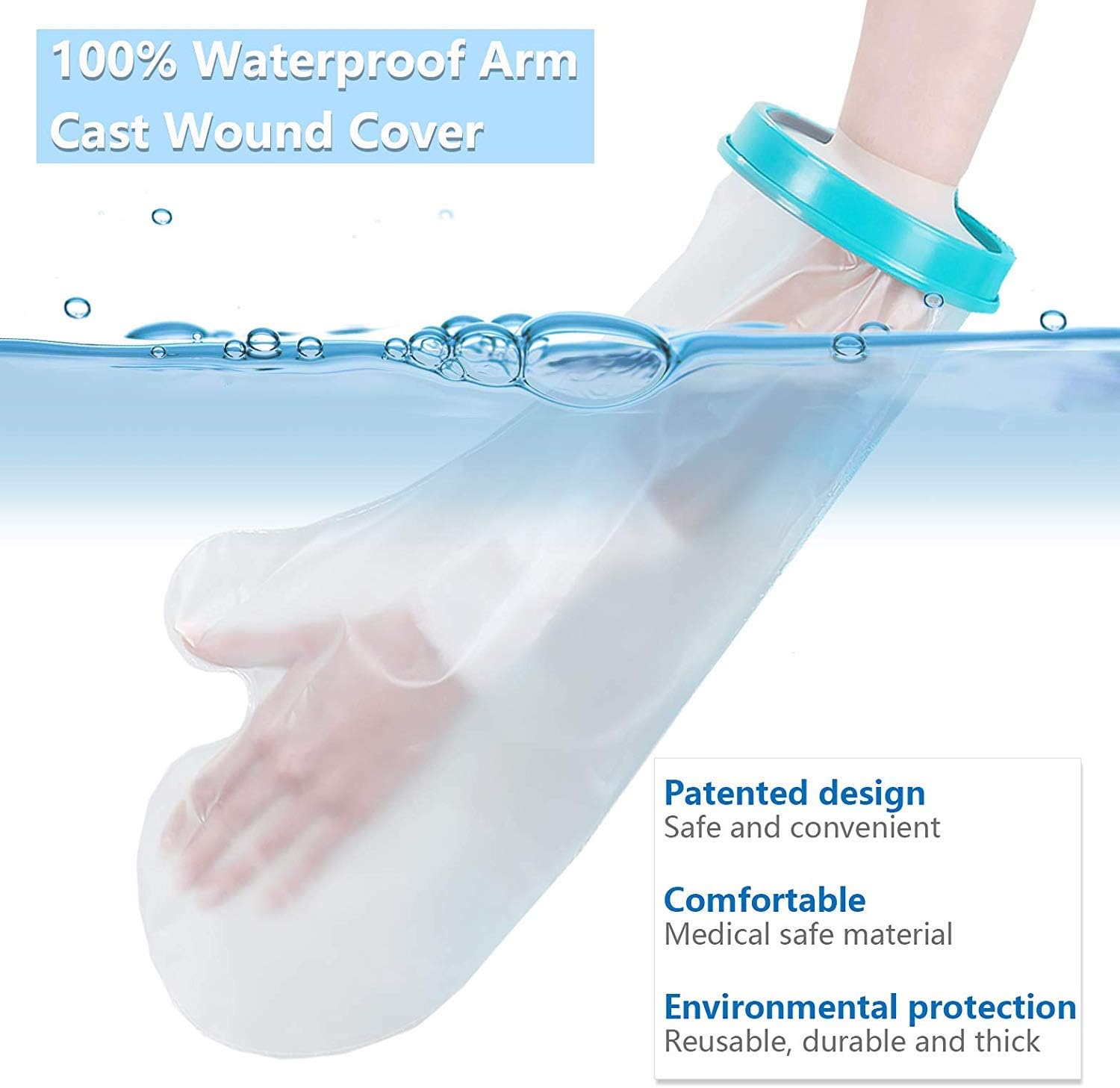 Fasola Cast Cover Arm Waterproof for Shower, Adult Plaster Hand Sleeve ...